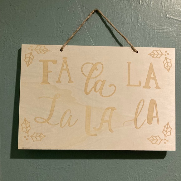 None | Holiday | Wood Fa La La Winter Wonderland Double Sided Wall Sign ...